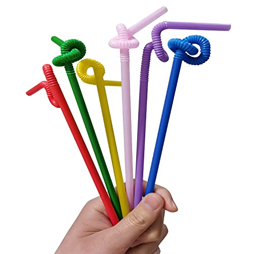 200 Pcs 10.2 Inch Colorful Flexible Drinking Straws, Individual Package Disposable Plastic Fancy Straws.