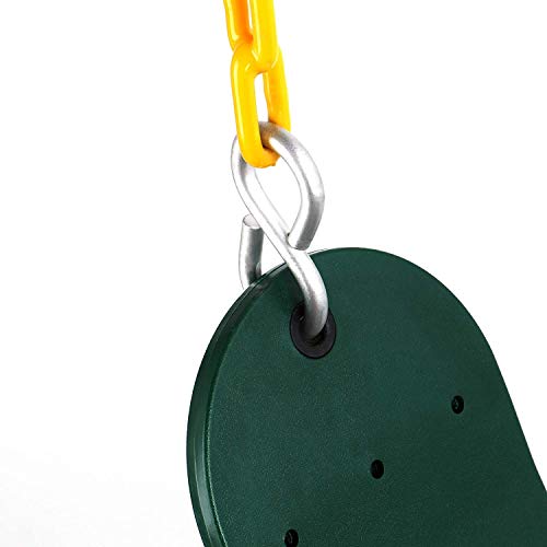Heavy Duty Swing Seat 66" Chain Plastic Coated, Playground Backyard Kids Swing Set Accessories Outdoor Replacement with Snap Hooks, Swings for Kids Adults(Green)