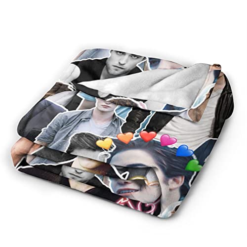 Blanket Robert Pattinson Soft and Comfortable Warm Fleece Blanket for Sofa,Office Bed car Camp Couch Cozy Plush Throw Blankets Beach Blankets