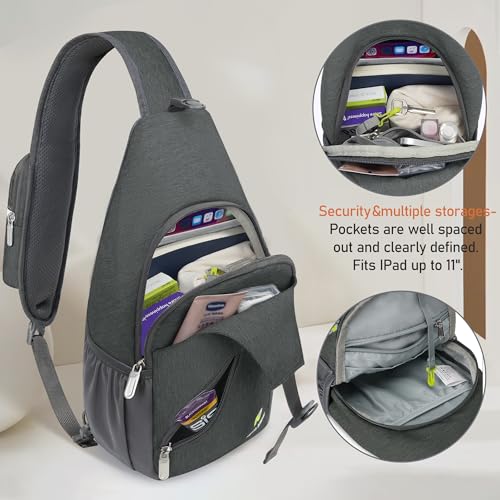 N NEVO RHINO Crossbody Sling Backpack Cross Body Bags for Women Small Sling Chest Bag Shoulder Backpack Travel Hiking Daypack
