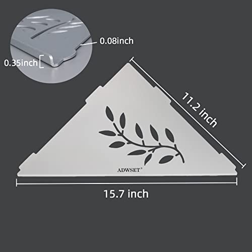 ADWSET Shower Shelf, Shower Corner Shelf Bathroom Organizer for Inside Shower Storage&Kitchen Organization, No Drilling/Rustproof/Aluminum Bathroom Accessories
