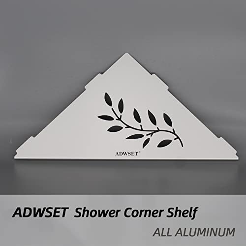 ADWSET Shower Shelf, Shower Corner Shelf Bathroom Organizer for Inside Shower Storage&Kitchen Organization, No Drilling/Rustproof/Aluminum Bathroom Accessories
