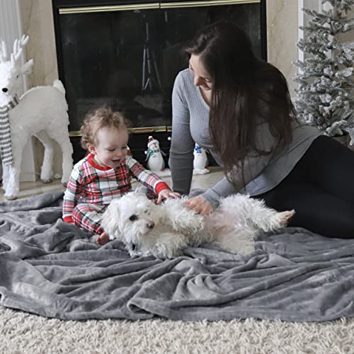 Bedsure Fleece King Size Blankets for Bed Grey - Bed Blanket King Size Soft Lightweight Plush Cozy Fuzzy Luxury Microfiber, 108x90 inches