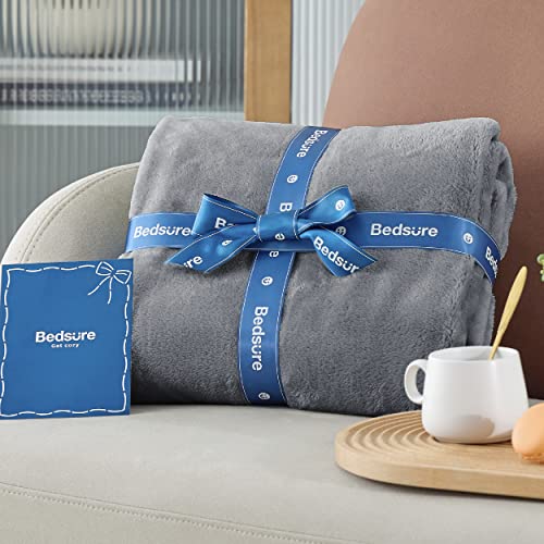 Bedsure Fleece King Size Blankets for Bed Grey - Bed Blanket King Size Soft Lightweight Plush Cozy Fuzzy Luxury Microfiber, 108x90 inches