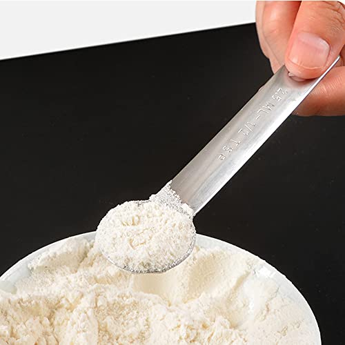 Measuring Spoons, AOOSY 6 Piece Measuring Spoons Set Stainless Steel Round Heavy Duty Mirror Polished 1/8 TSP, 1/4 TSP, 1/2 TSP, 1 TSP, 1/2 TBSP & 1 TBSP Measuring Spoon for Baking Food Cooking