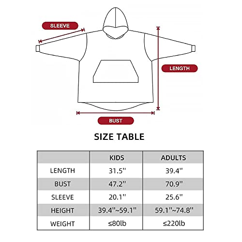 RONGTAI Oversized Wearable Blankets,Soft Plush Printed Sherpa Blanket Sweatshirt with Pockets,One Size Fits All,Tiger