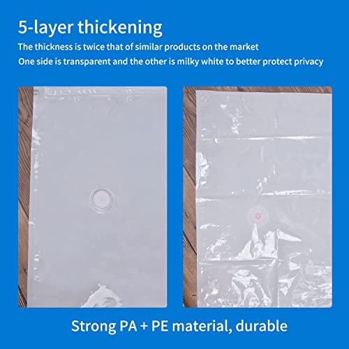 Aovee 12 Pack Premium Vacuum Storage Bags with Free Hand Pump, Five layer thickening, Double-Zip Seal and Triple Seal Turbo-Valve,12 Pack (3 Jumbo, 3 Large, 3 Medium, 3 Small) Reusable Vacuum Compression Space-saving Bag