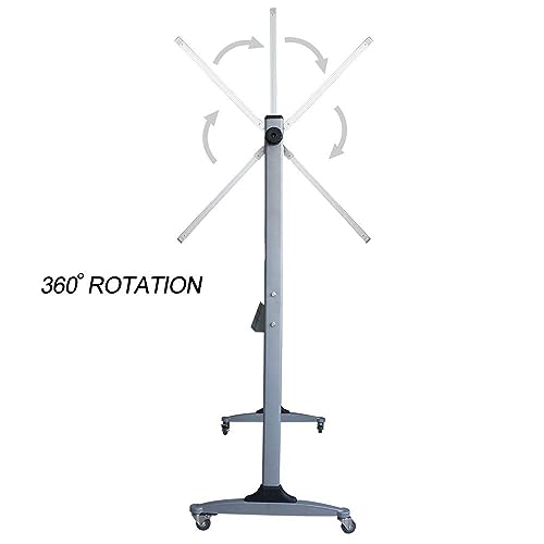 Large Double-Sided Magnetic Dry Erase Board, Mobile Whiteboard on Wheels with Rolling Stand, 40 X 28 Inch, Silver Gray Aluminium Frame