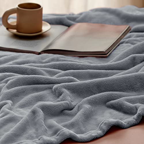 Bedsure Fleece King Size Blankets for Bed Grey - Bed Blanket King Size Soft Lightweight Plush Cozy Fuzzy Luxury Microfiber, 108x90 inches