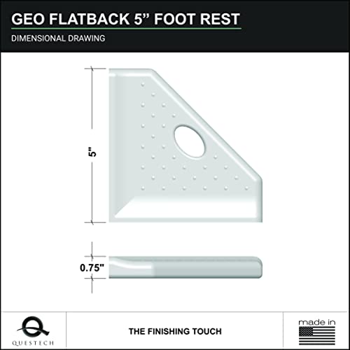 Questech Décor 8 Inch Corner Shower Shelf and 5 Inch Shower Caddy Foot Rest, Geo Flatback Wall Mounted Bathroom Shower Organizer, Bright White Matte