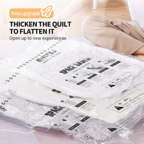 NOSENT Premium Vacuum Storage Bags 6 Pack,Space Saver Compression Bags with Travel Hand Pump,Vacuum Sealer Bags for Clothes, Comforters, Blankets, Bedding (Small 6 Pack)