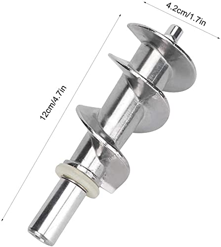 Meat Grinder attachments with feed tray, chute, and blade, Silver, 15x7