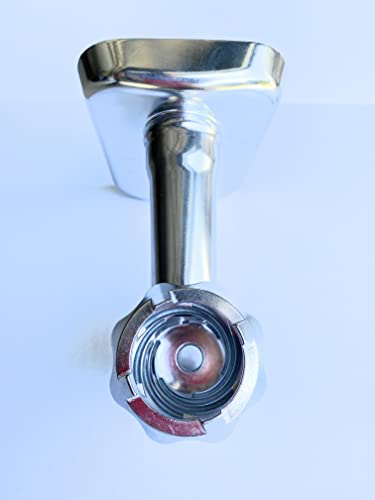 Meat Grinder attachments with feed tray, chute, and blade, Silver, 15x7