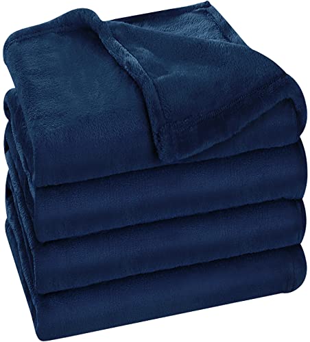 Utopia Bedding Fleece Blanket King Size Navy 300GSM Luxury Bed Blanket Anti-Static Fuzzy Soft Blanket Microfiber (90x102 Inches)