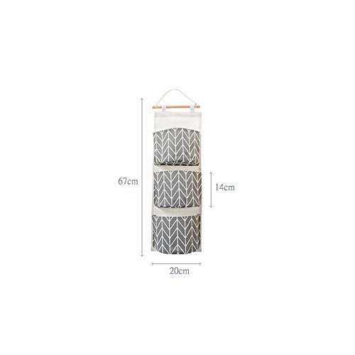 Hanging Wall Storage Bag Organizers, 3 Grids Toys Stationery Container Decor Pocket Space Saver Pouch in Bathroom Dorm