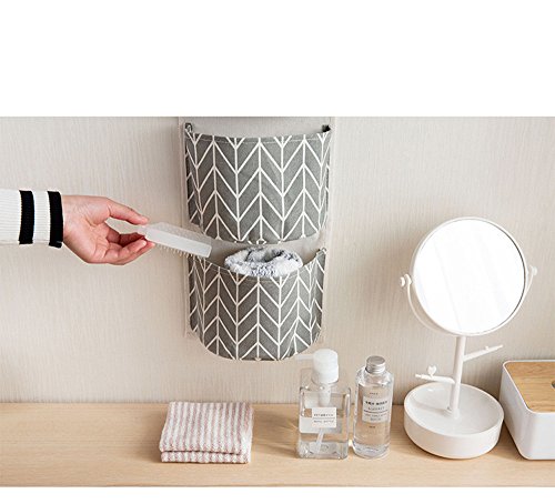 Hanging Wall Storage Bag Organizers, 3 Grids Toys Stationery Container Decor Pocket Space Saver Pouch in Bathroom Dorm