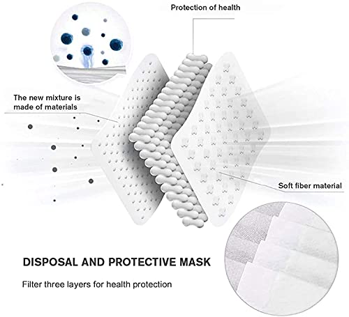 100 Pack Stars Individually Wrapped Disposable Face Mask, 3-Ply Non-woven Pattern Breathable Protective Face Masks,Black and White Disposable Mask,Product Mouth and Nose Cover for Adults