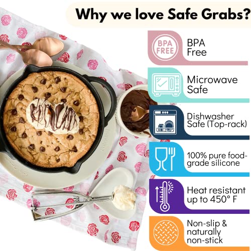 Safe Grabs: Multi-Purpose Silicone Original Microwave Mat as Seen on Shark Tank | Splatter Guard, Trivet, Hot Pad, Pot Holder, Minimize Mess (BPA-Free, Heat Resistant, Dishwasher Safe), Set of 2 Gray