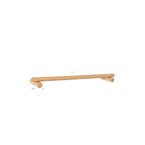 FCMLD Wooden Towel Rack Wall-Mounted Punch-Free Towel Holder Bathroom Shelf Kitchen Storage Rack Towel Bar for Bathroom Accessories (Color : Black, Size