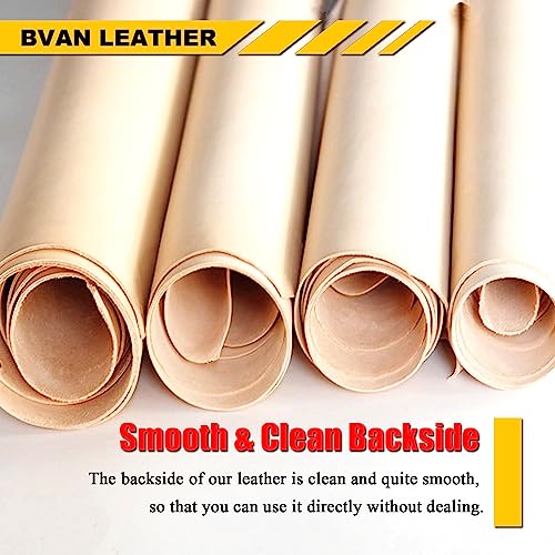 Veg Tan Leather, Flawless 12” X 24” 4-5oz Genuine Tooling Leather Sheets Precut, Full Grain Vegetable Tanned Leather for Tooling, Carving, Dyeing, Embossing(12"×24", Natural/Vegetable Tanned Leather)