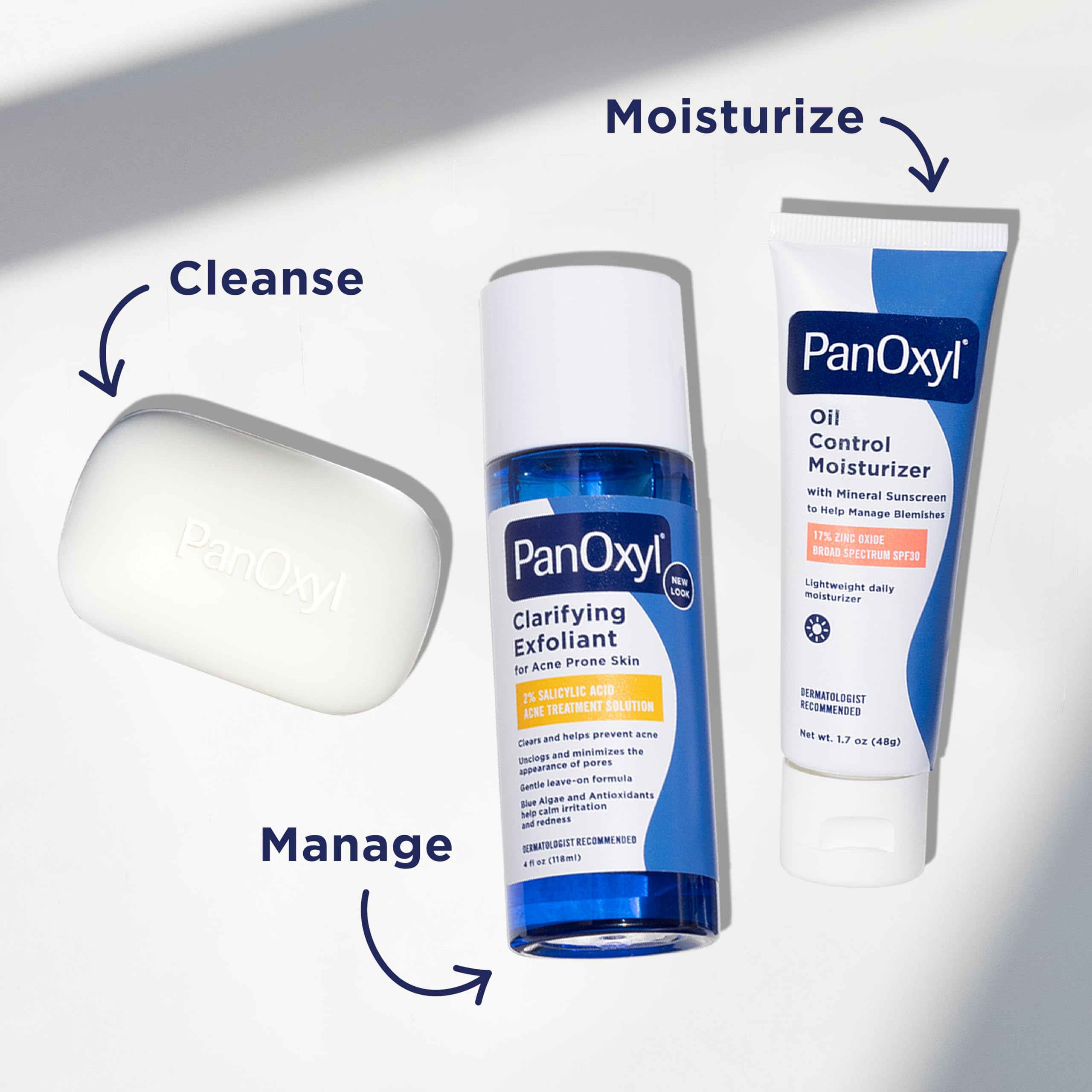 PanOxyl Acne Treatment Bar with 10% Benzoyl Peroxide, Maximum Strength Bar Soap for Face, Chest and Back, Benzoyl Peroxide Soap Body Wash, Vegan, For Acne Prone Skin, 4 oz