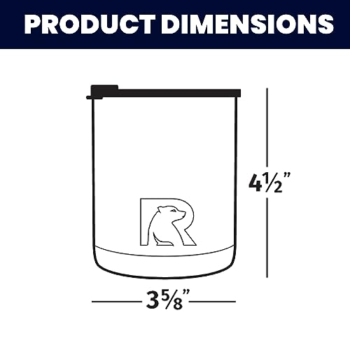 RTIC Lowball Tumbler with Splash Proof Lid, 12 oz, White, Insulated Travel Stainless Steel Coffee Mug, Sweat Proof, Keeps Hot & Cold Longer