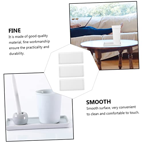 Yardwe 3pcs Rectangular Ceramic Tray White Vanity Tray Marble Dish Set Japanese Decor Ceramic Bathroom Tray Vanity Trays for Bathroom Ornate Tray Ceramic Storage Tray Toilet Tray Make up