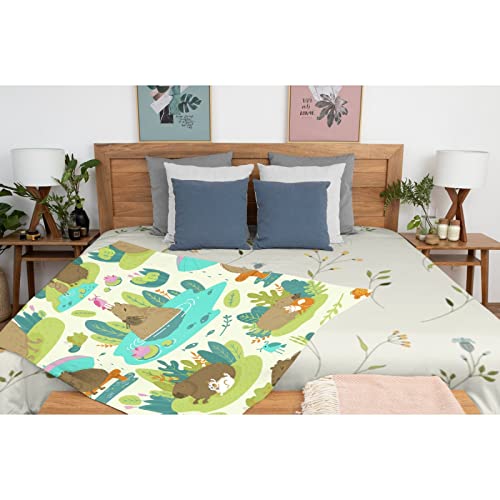 ARTBLANKET Capybara On Jungle Green Throw Blanket Fannel Fleece Super Soft Funny Blanket Travel Throw Blanket for Bed Couch Sofa 40 x 50 Inch for Kid