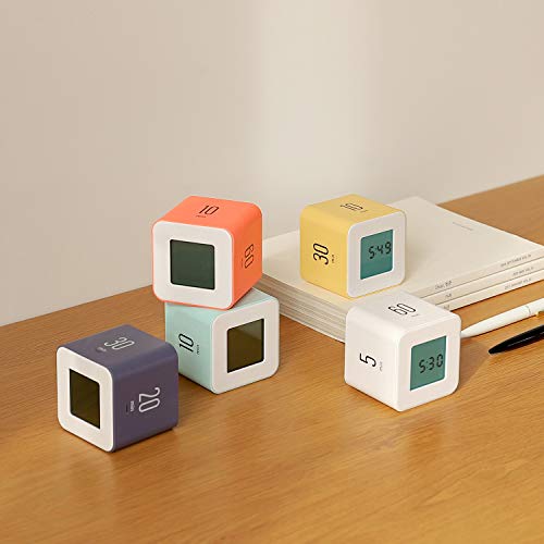 mooas Multi Cube Timer/Rotating Timer, Simple Operation, Clock & Timer (White)