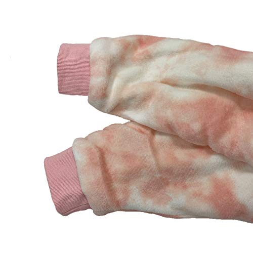Dreamscene Tie Dye Pastel Hooded Hoodie Blanket Oversized Pullover Soft Sherpa Fleece Comfy Wearable Blanket Throw Giant Sweatshirt for Girls Teens Women Adults, One Size - Blush Pink