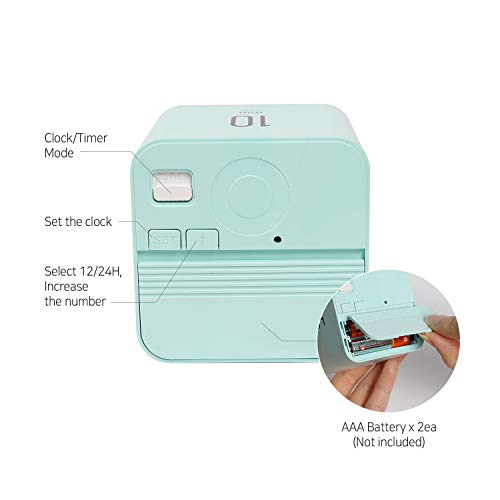 mooas Multi Cube Timer/Rotating Timer, Simple Operation, Clock & Timer (White)