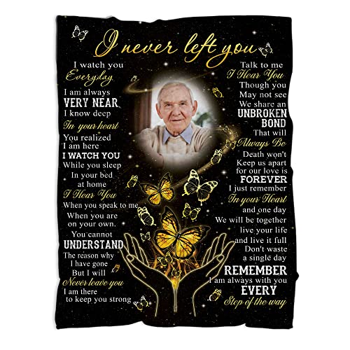 MUCHNEE Personalized Cardinals Memorial Throw Blankets, I Never Left You, in Loving Memory Blanket Gift for Loss of Loved One Mom Dad, Remembrance Sympathy Gift Blanket, Bereavement Condolence Gifts