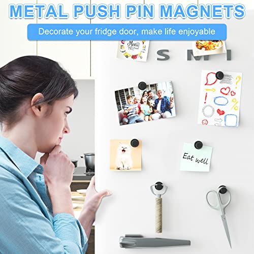 12Pcs Black Fridge Magnet Refrigerator Magnets, Whiteboard Magnets, Fridge Magnets Adults, Magnets Fridge, Small Strong Magnets for Whiteboard, Locker, Map, Kitchen, Office, School