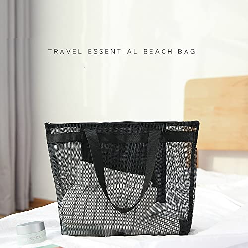MEYYY Portable Mesh Shower Caddy, Quick Dry Tote Bag with Zipper and Inner Pocket, Hanging Toiletry Bath Organizer for College Dorms, Gym, Swimming, Beach, Travel