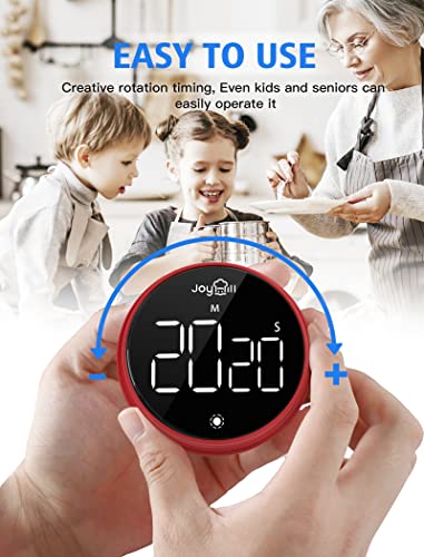 Revolutionary Digital Kitchen Timer: Large LED Display, 3 Volume Levels, Magnetic & Portable - Ideal for Cooking, Teaching, Fitness, & More!(Black)