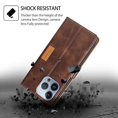 Fansipro Wallet Folio Case for Samsung Galaxy S9 Plus, Premium PU Leather Slim Fit Cover for Galaxy S9 Plus, 2 Card Slots, Friendly Fit, Brown & Golden