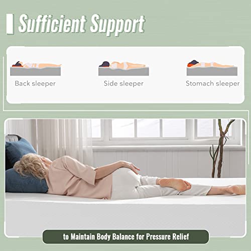10 Inch Memory Foam Mattress Full Mattress Wave Comfort Foam Mattress CertiPUR-US Certified,Removable Soft Cover, mattresses for Bed Frame, Bunk Bed, Trundle, Daybed,White