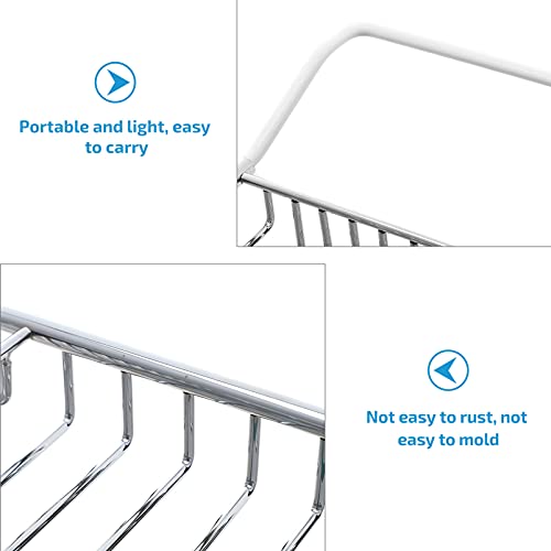 jojofuny Bathtub Caddy Tray Stainless Steel Bath Tub Shelf Non- slip Bath Tray Glass Cup Book Phone Soap Holder Bathroom Storage Organizer For Home SPA Silver