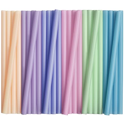 ALINK Jumbo Plastic Boba Straws, 1/2" Extra Wide Disposable Smoothie Straws, Large Straws for Bubble Tea, Milkshakes, Tapioca Pearls, Pack of 50