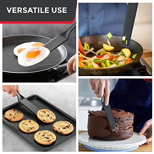 Mueller EuroPhoria Series Spatula, Heat Resistant Nylon Kitchen Turner, Cooking Utensils for Flipping Pancakes, Eggs, Burgers, Crepes and More, Perfect for Nonstick Cookware, Grey