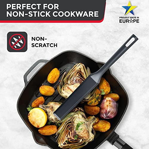 Mueller EuroPhoria Series Spatula, Heat Resistant Nylon Kitchen Turner, Cooking Utensils for Flipping Pancakes, Eggs, Burgers, Crepes and More, Perfect for Nonstick Cookware, Grey