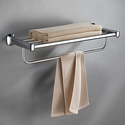 FCMLD Bathroom Accessories Sets Heavy Duty Towel Rack Bar Toilet Paper Basket Hair Dryer Brush Holder Wall Hook (Color : White-Fruit peach5, Size : 61x22x15cm)