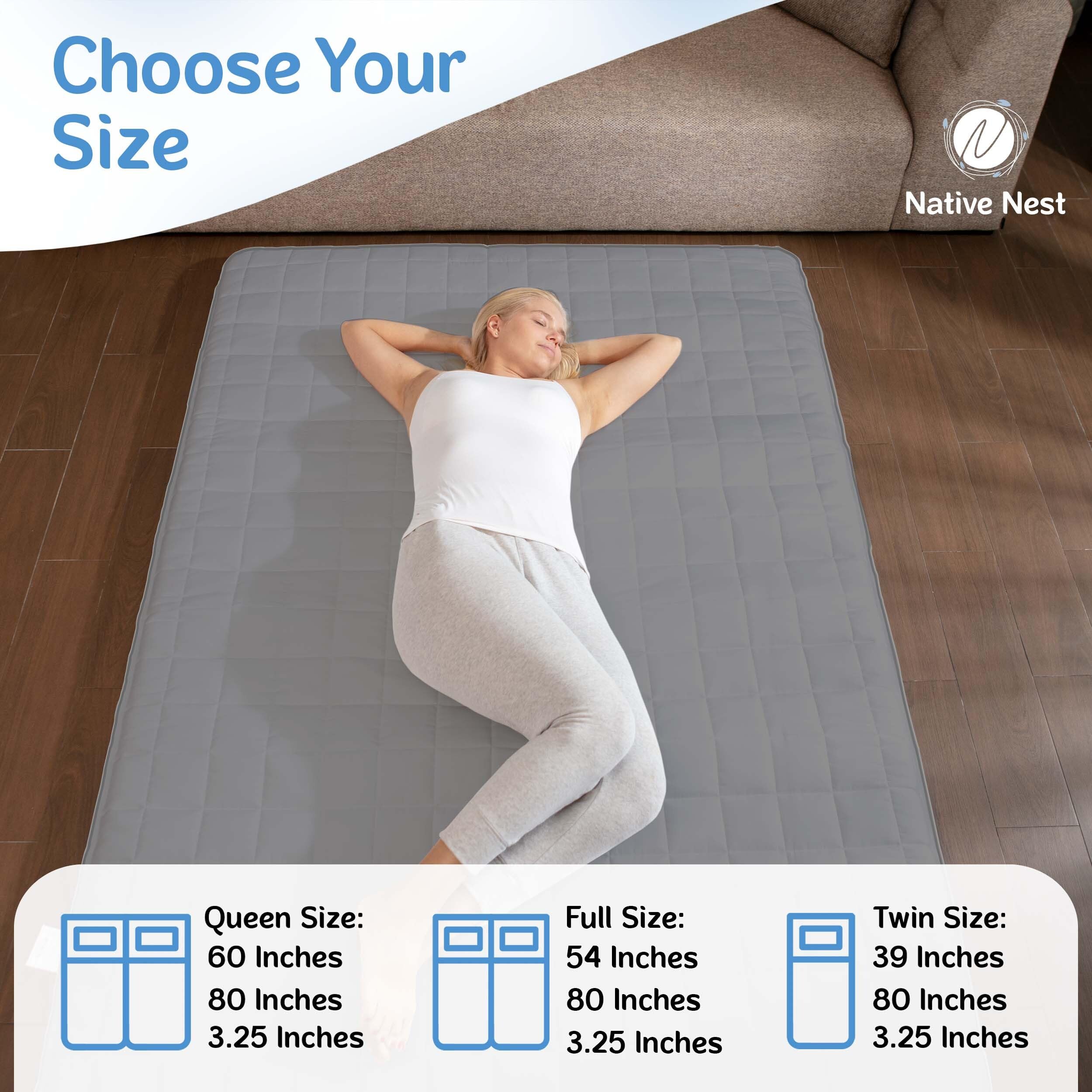 Native Nest Japanese Futon Floor Mattress - Medium Firm Futon Mattress for Sleeping - Shikibuton - Foldable and Portable Japanese Bed (Grey, Twin)
