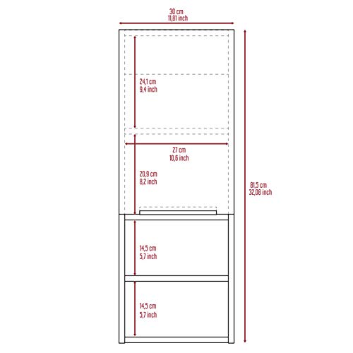 Tuhome Mila Medicine Cabinet Two Open Shelves, Storge Cabinet with Two Interior Shelves, White