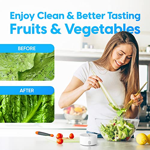 AquaPure Fruit and Vegetable Washing Machine, Kitchen Gadget, Cleans Fresh Produce Purifier, Waterproof and Easy-to-Clean Fruit and Vegetable Cleaner, USB-Rechargeable Produce Purifier 3.94 x 1.97 in
