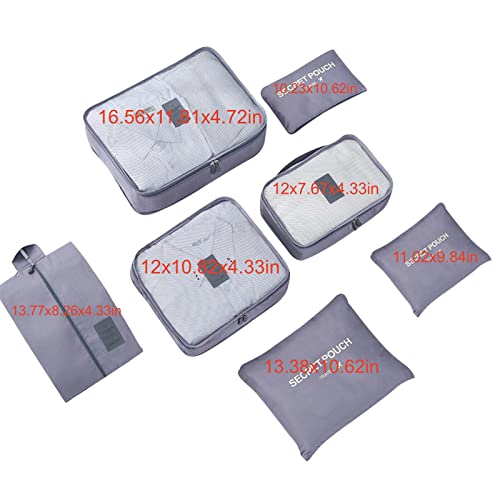 7-Piece Storage Bag for Moving, Dormitory, Travel, Camping, Christmas Decoration, Packaging Supplies, Organizer's Handbag, Reusable and Sustainable Use (Gray)