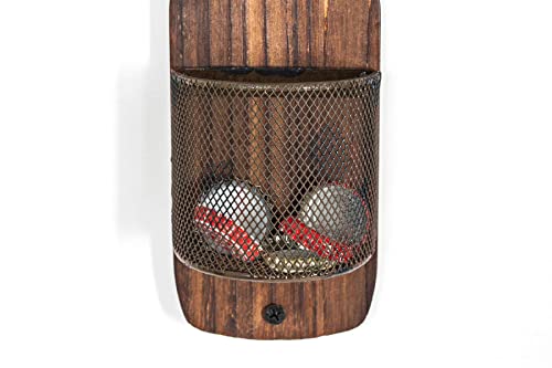 SODUKU Vintage Wooden Wall Mounted Bottle Opener with Cap Catcher for Beer Lovers