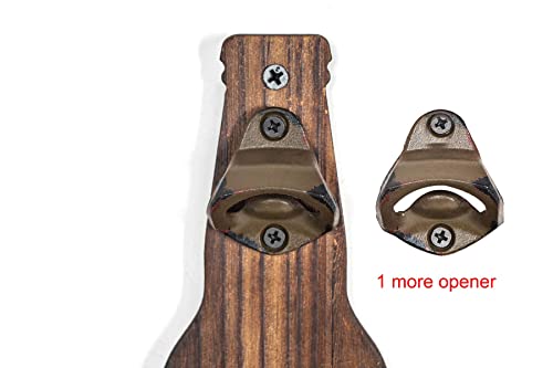 SODUKU Vintage Wooden Wall Mounted Bottle Opener with Cap Catcher for Beer Lovers