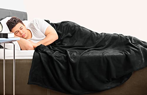Utopia Bedding Fleece Blanket King Size Black Lightweight Fuzzy Soft Anti-Static Microfiber Bed Blanket (90x102 Inches)