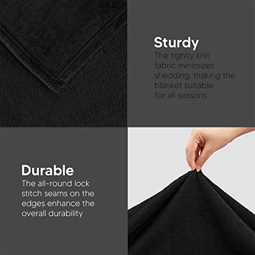 Utopia Bedding Fleece Blanket King Size Black Lightweight Fuzzy Soft Anti-Static Microfiber Bed Blanket (90x102 Inches)